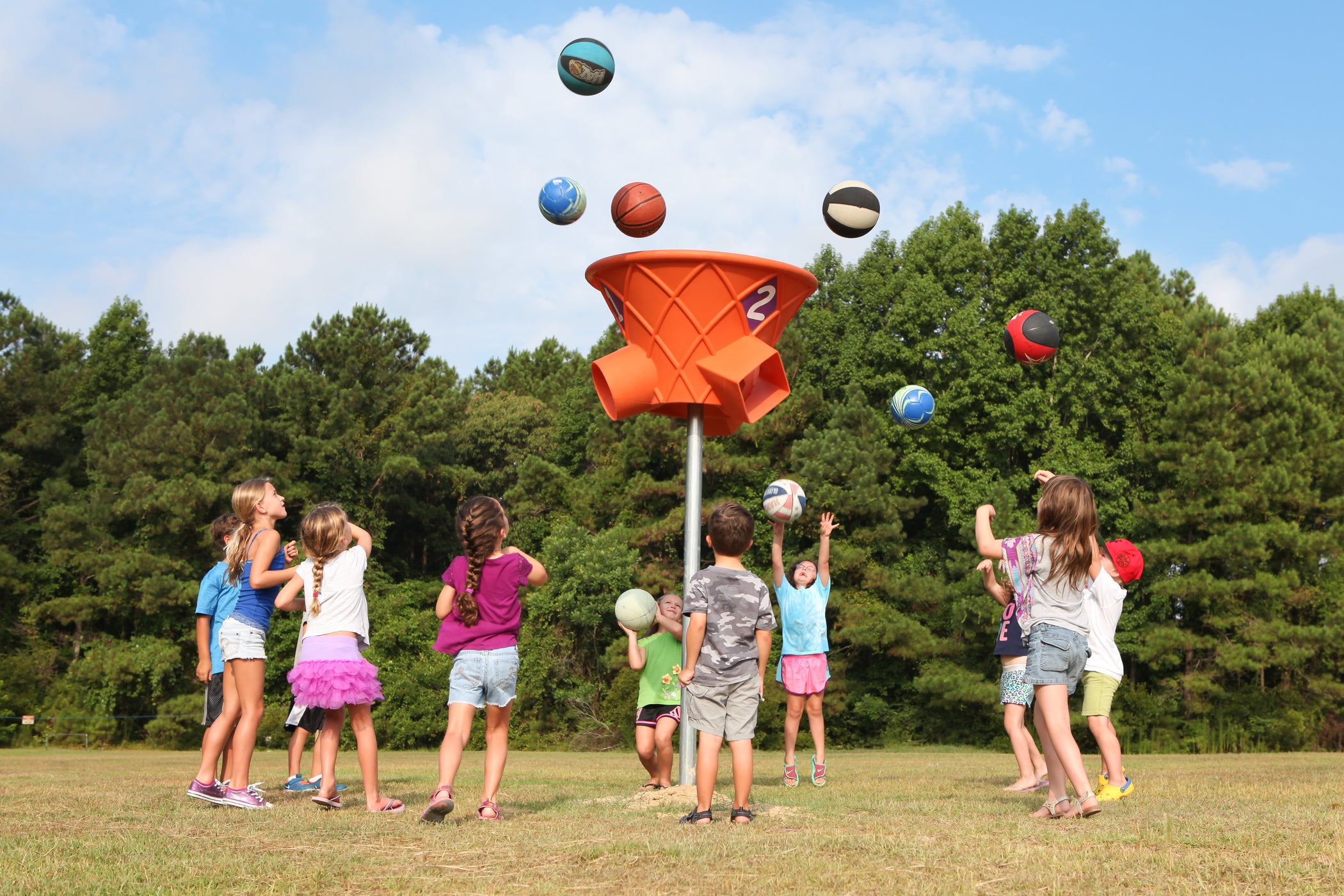 Action Play Systems Commercial Tripleshoot Basketball Funnel Ball Game ...