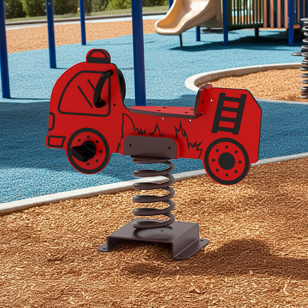 Wisdom WiseFREE Fire Truck Spring Rider QSSR-21006 — Kingdom Playground
