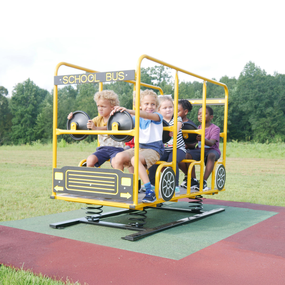 Infinity Playgrounds Commercial Rockin Time School Bus Multi Passenger ...